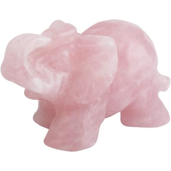 Accents | Sunyik Rose Quartz Elephant Pocket Statue Guardian Healing ...